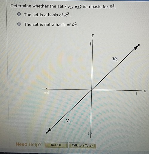 Solved Determine whether the set (vi, v2 is a basis for R2. | Chegg.com