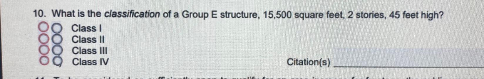 10. What is the classification of a Group E | Chegg.com