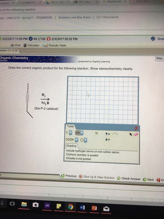 Solved Draw The Correct Organic Product For The Following
