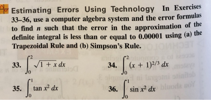 Solved Estimating Errors Using Technology In Exercises | Chegg.com
