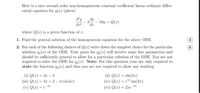 Solved Here is a nice second order non-homogeneous constant | Chegg.com