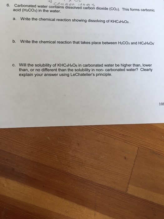 Solved Carbonated water contains dissolved carbon dioxide | Chegg.com
