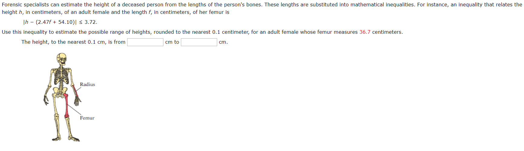 Solved Forensic specialists can estimate the height of a | Chegg.com