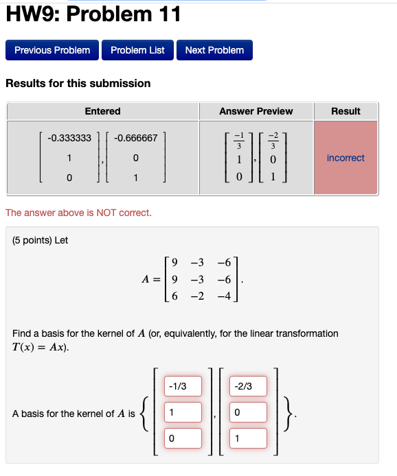 Solved HW9: Problem 11 Previous Problem Problem List Next | Chegg.com