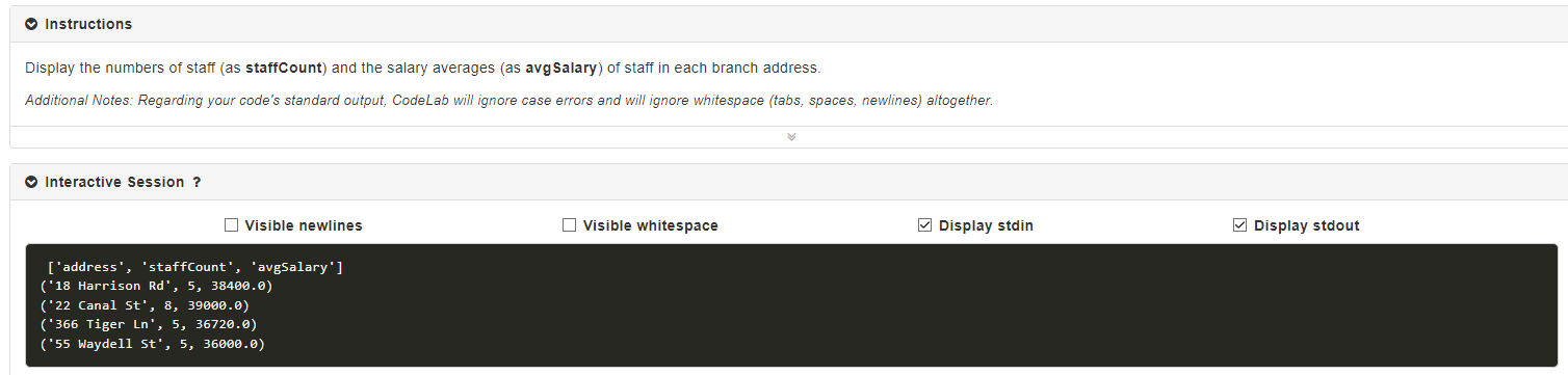 Solved SQL: ['fName', 'lName', 'position', 'sex', 'age', | Chegg.com