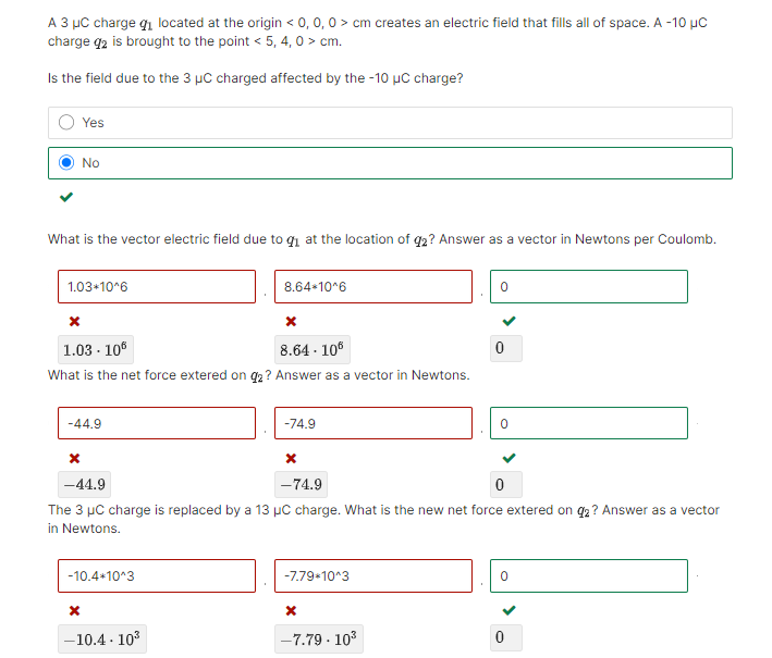 Solved A 3μC charge q1 located at the origin 0,0,0 cm | Chegg.com
