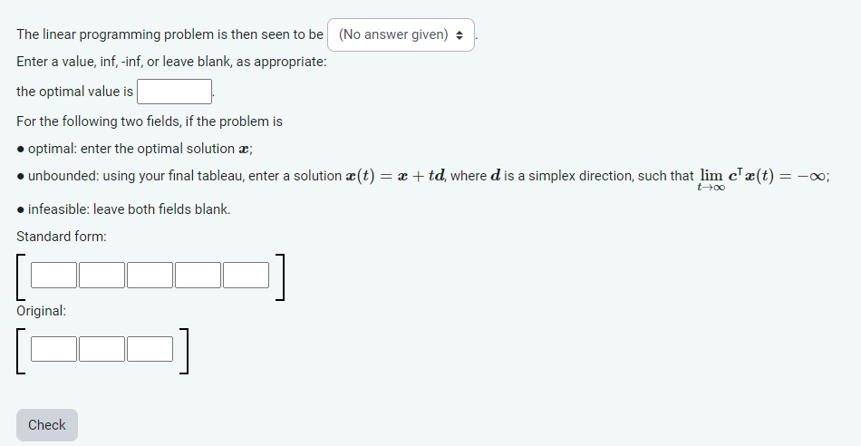 Solved Given a linear programming problem in the variables | Chegg.com