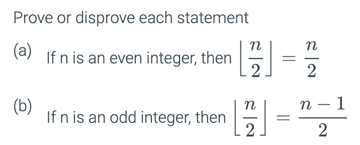 Solved Prove or disprove each statement (a) If n is an even | Chegg.com