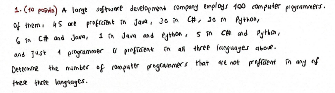 Solved 1. (10 points) A large software development company | Chegg.com