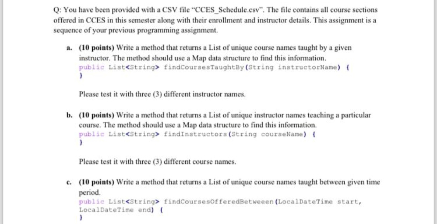 Solved Q: You have been provided with a CSV file | Chegg.com