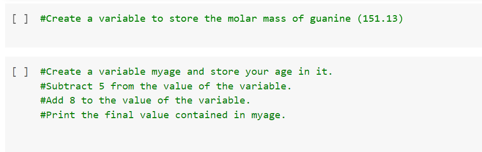 Solved [ ] #Create a variable to store the molar mass of | Chegg.com