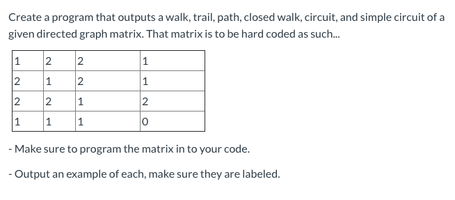 Create A Program That Outputs A Walk Trail Path