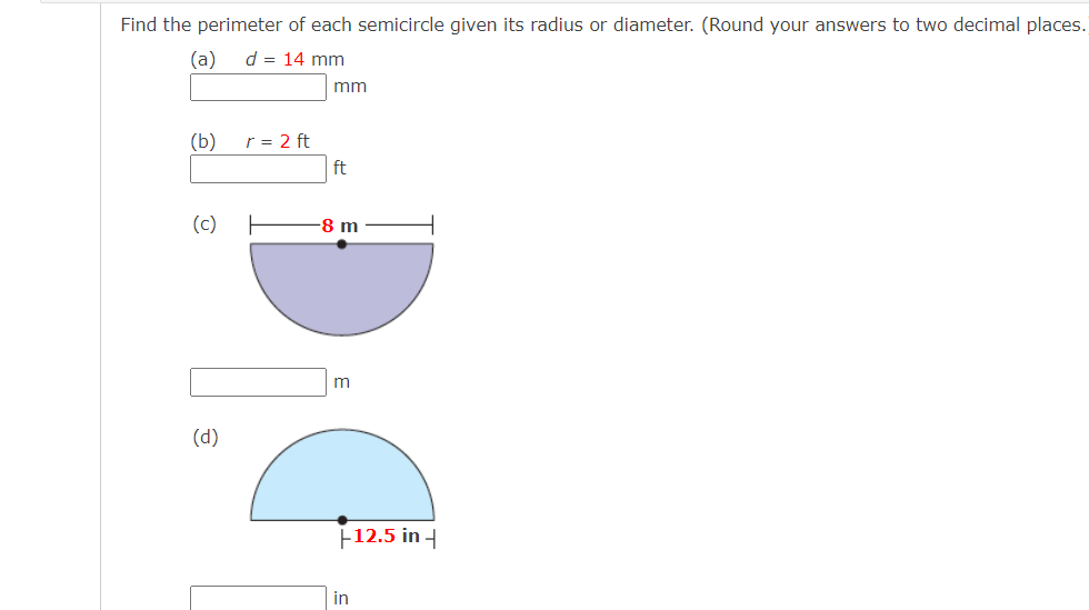 Solved (a) Find the diameter of the circle. m 6 m (b) Find | Chegg.com