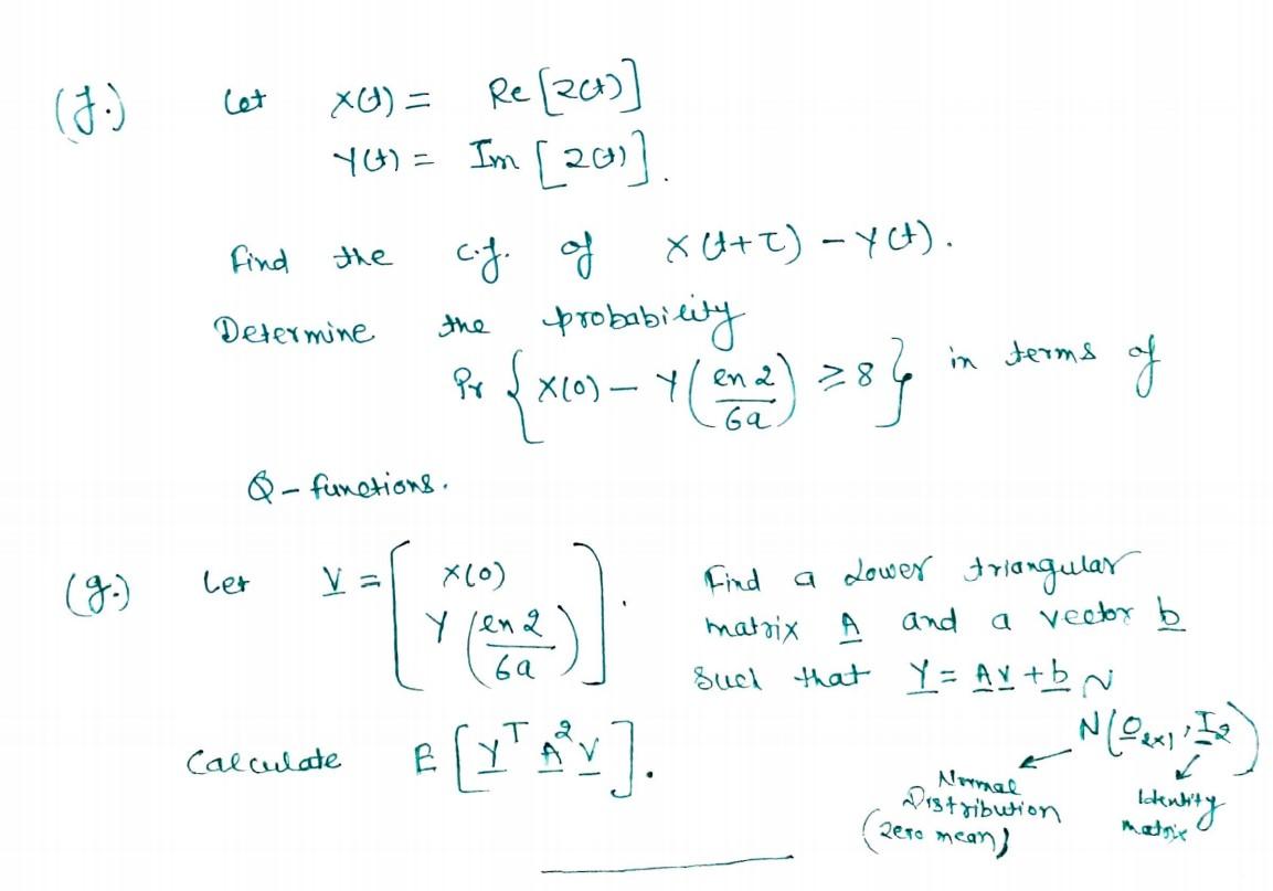А WSS Complex Circular Gaussian random process with | Chegg.com