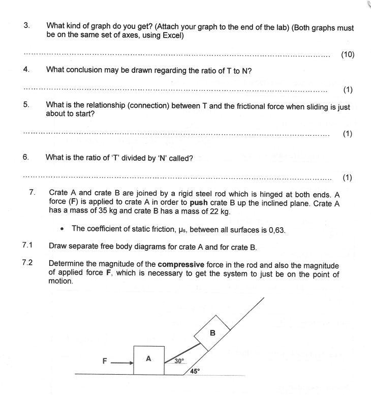 Solved Part 1 Objective To Investigate The Friction Force