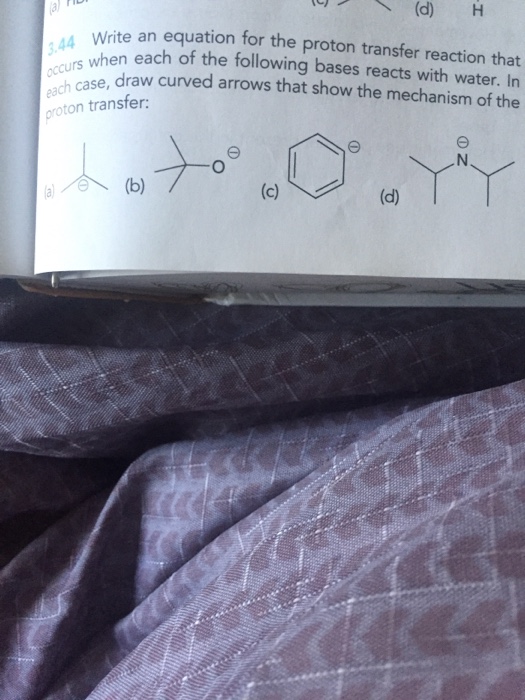 Solved Write An Equation For The Proton Transfer Reaction
