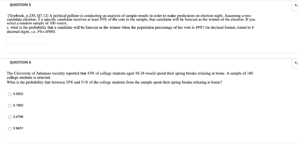 Solved QUESTION 5 (Textbook, p.230, 07.12) A political | Chegg.com