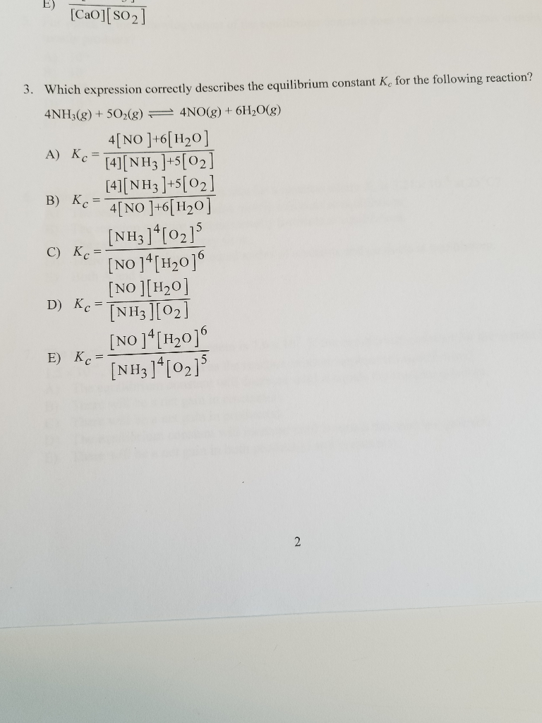 Solved [CaO][ SO2」 3. W hich expression correctly describes | Chegg.com