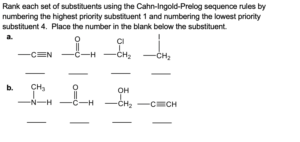Solved Rank each set of substituents using the | Chegg.com