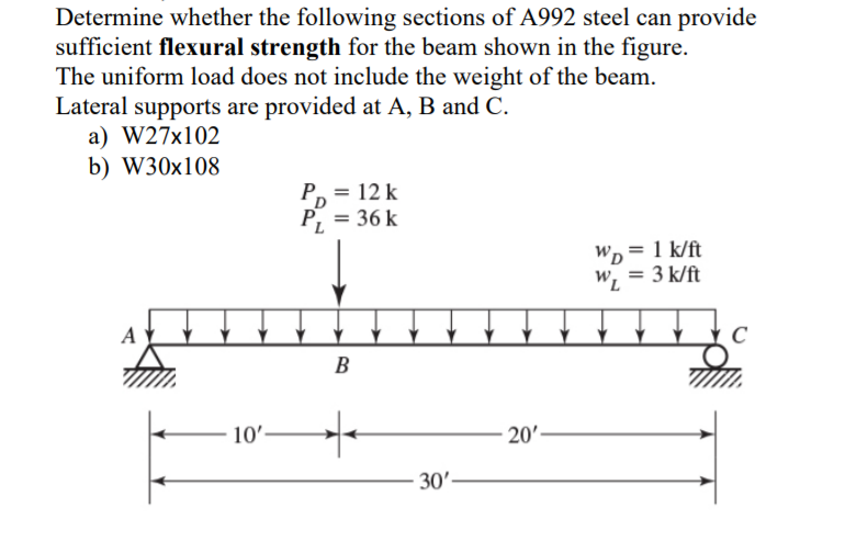 Solved Determine whether the following sections of A992 | Chegg.com