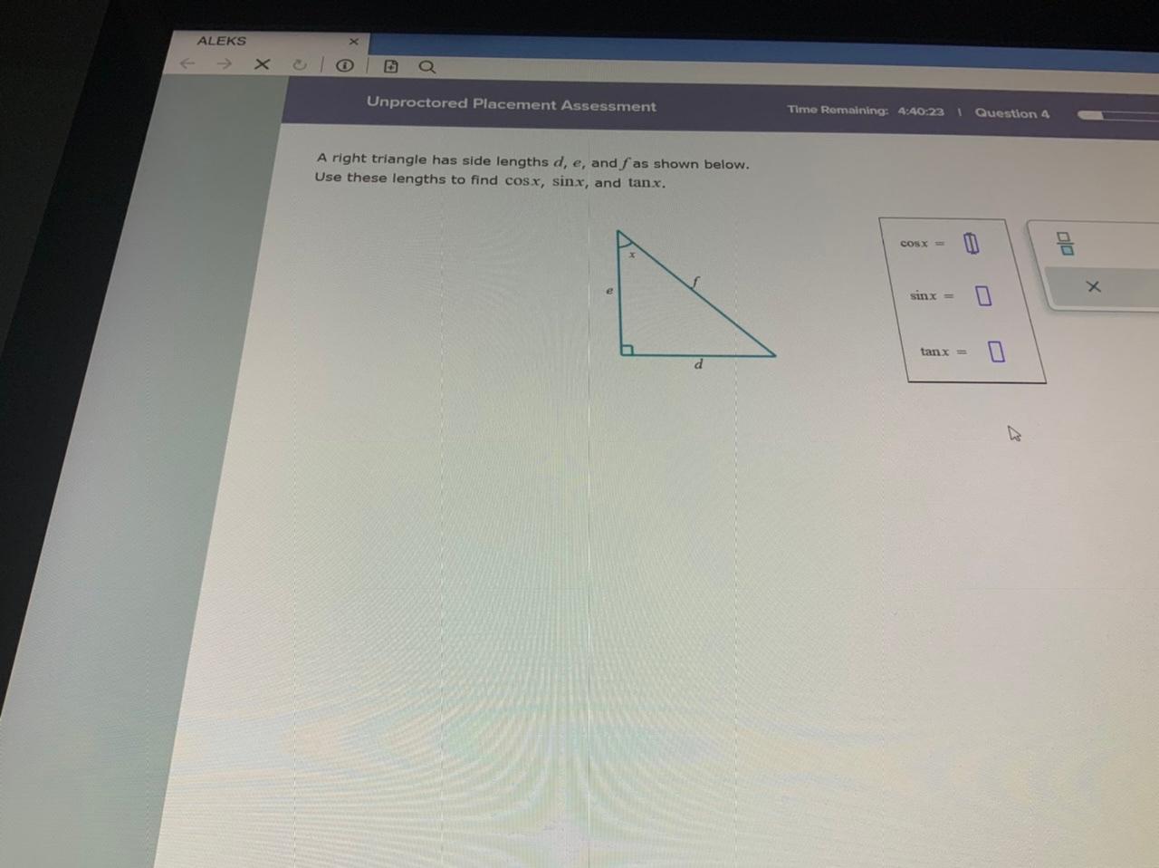 Solved A right triangle has side lengths d, e, and f as | Chegg.com