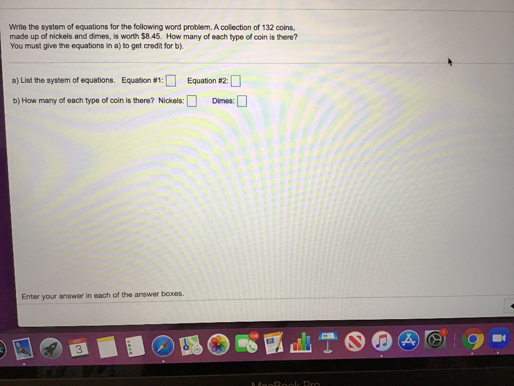 Solved Write the system of equations for the following word | Chegg.com