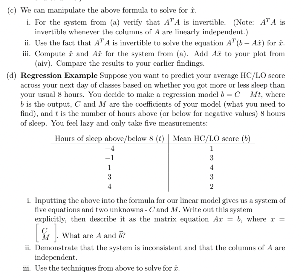 (c) We can manipulate the above formula to solve for | Chegg.com