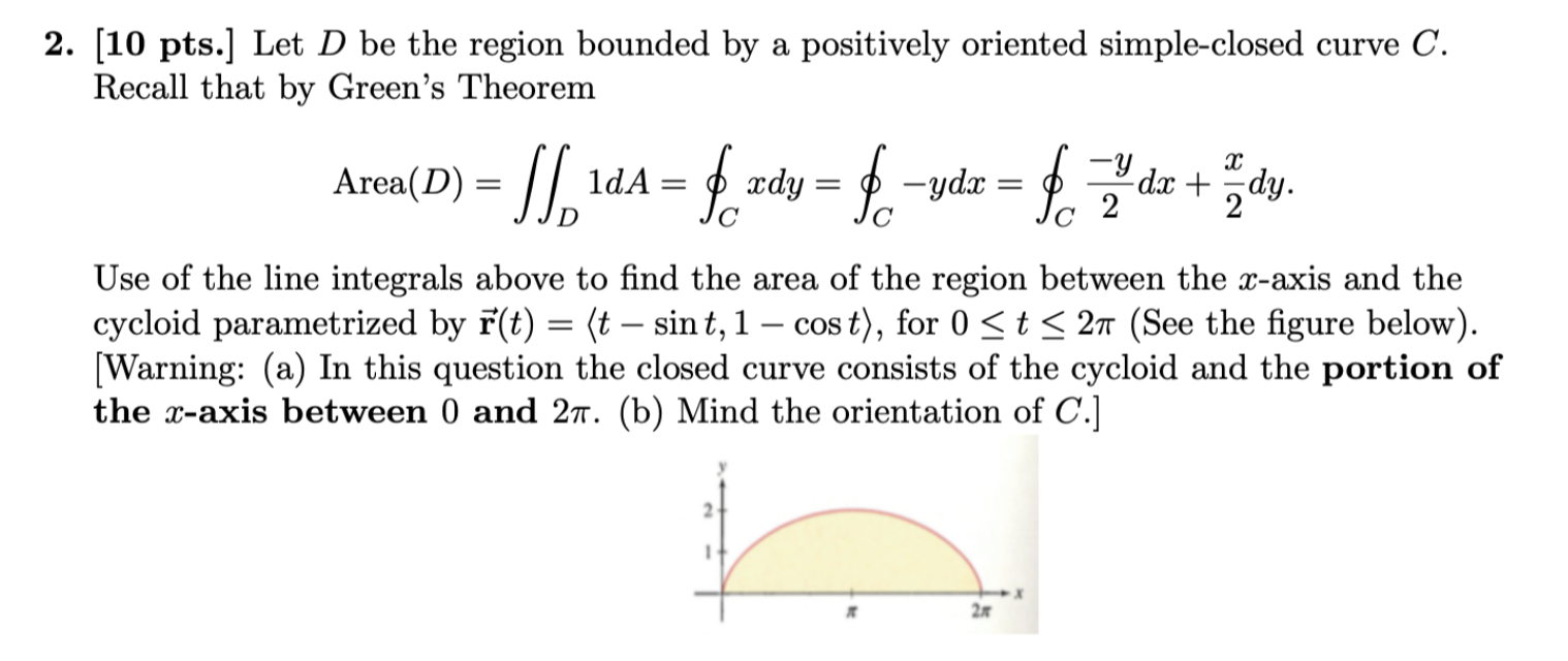 Solved 2. (10 pts.] Let D be the region bounded by a | Chegg.com