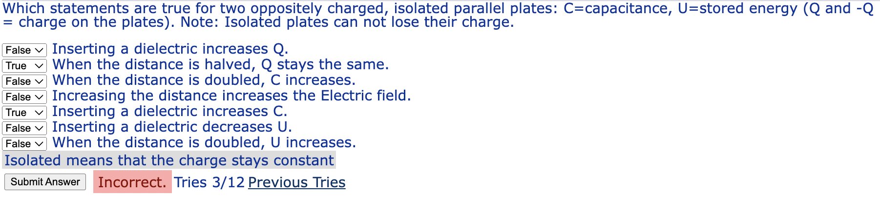Solved Which statements are true for two oppositely charged, | Chegg.com