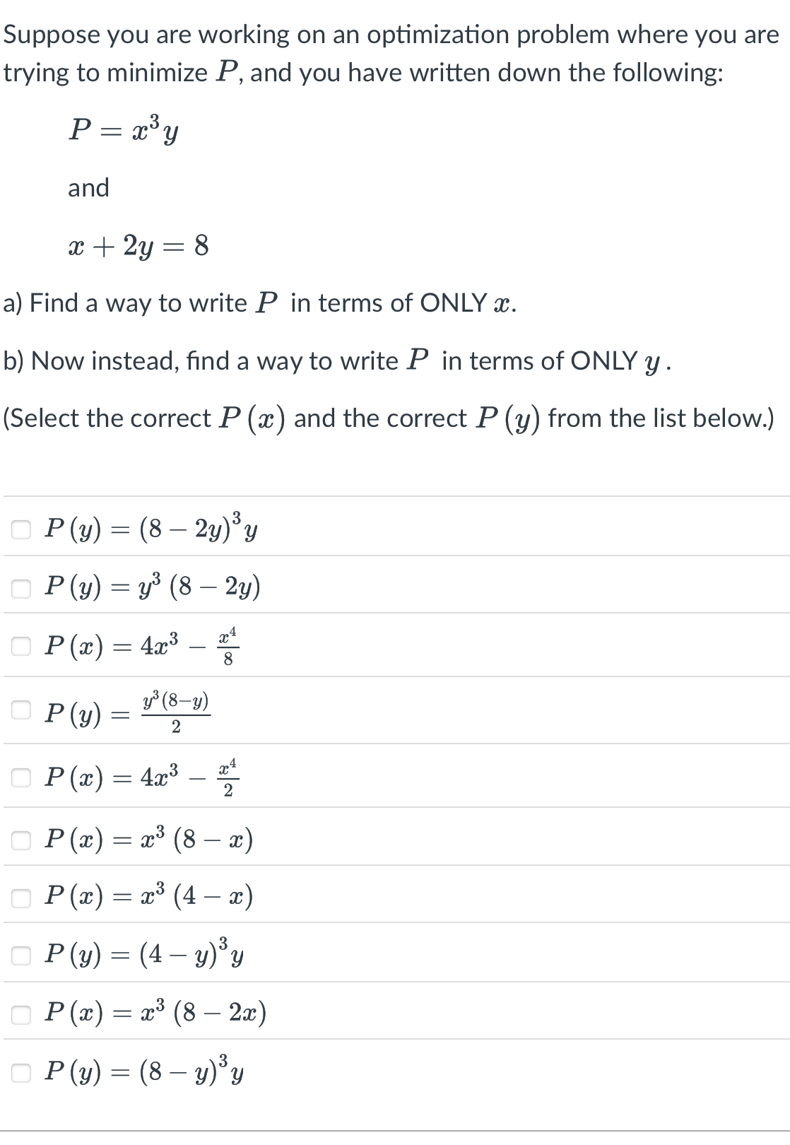 Solved Suppose you are working on an ﻿optimization problem | Chegg.com