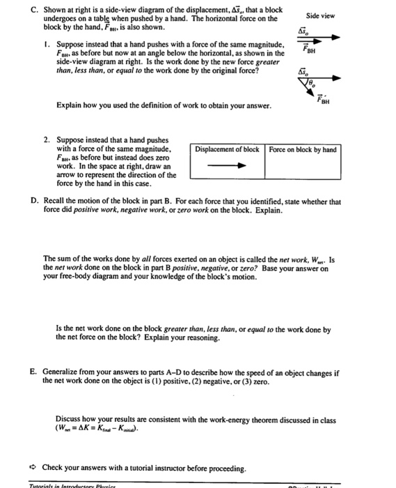 Work Energy Theorem Worksheet Work Energy Theorem Worksheet Studocu