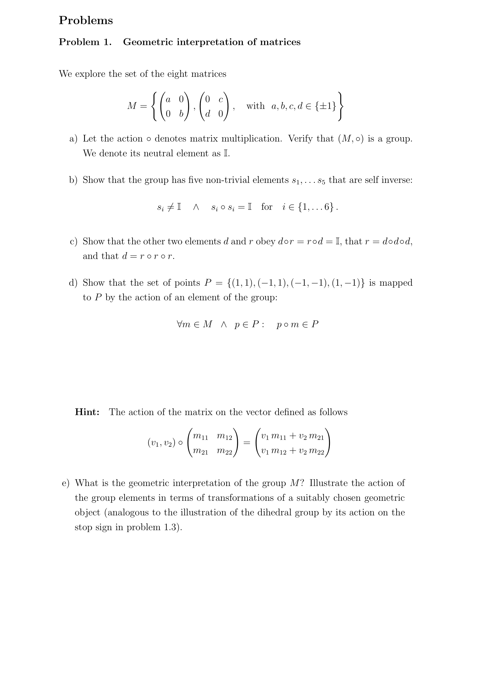 Solved Problem 1. ﻿Geometric interpretation of ﻿matrices We | Chegg.com