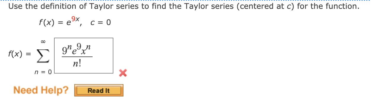 Solved Use the definition of Taylor series to find the | Chegg.com