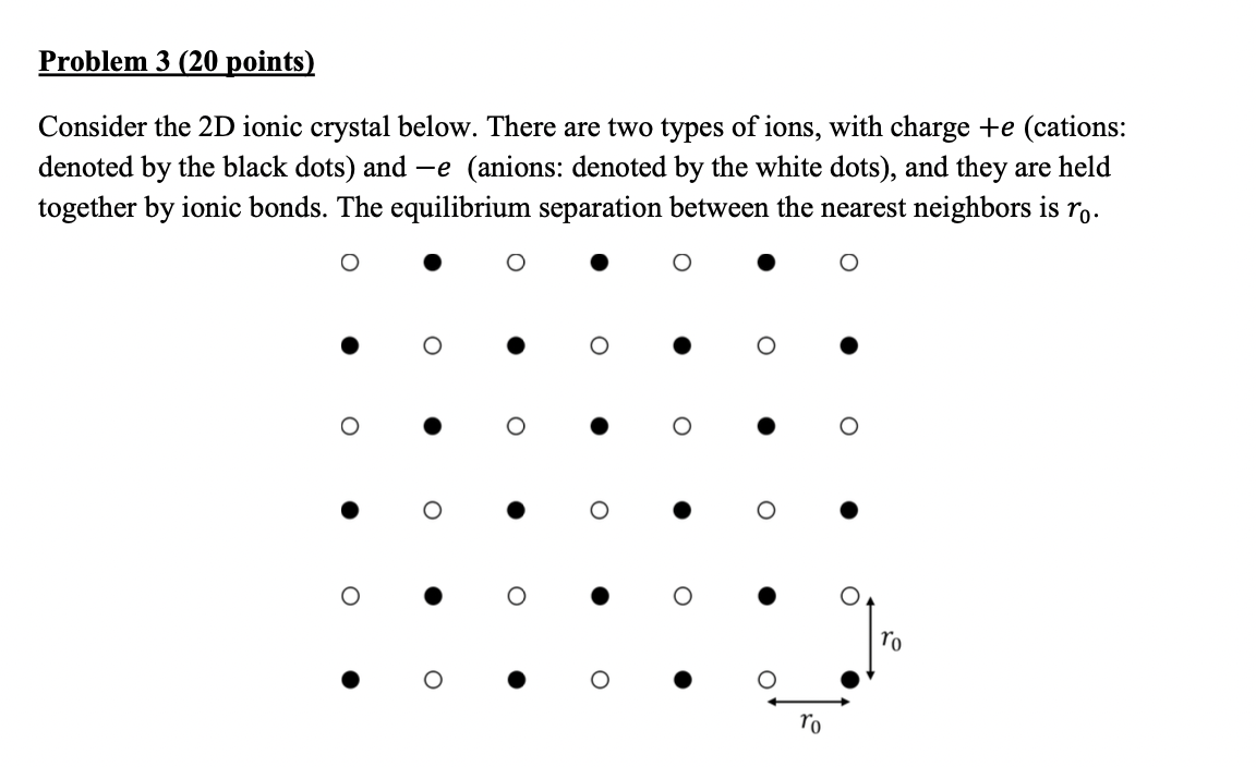 Solved Consider the 2D ionic crystal below. There are two | Chegg.com