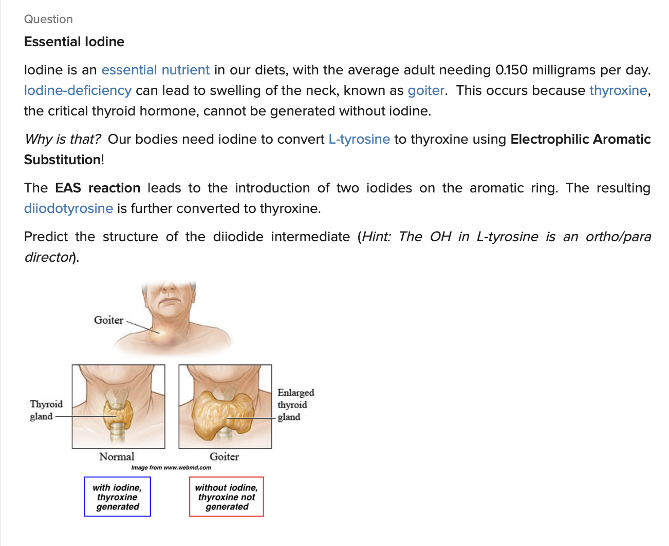 Solved Question Essential lodine lodine is an essential | Chegg.com