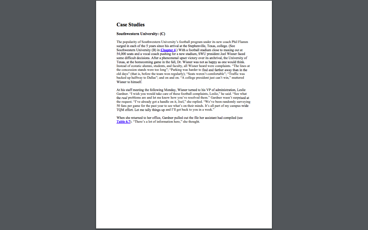 Solved Case Studies Southwestern University: (C) The | Chegg.com