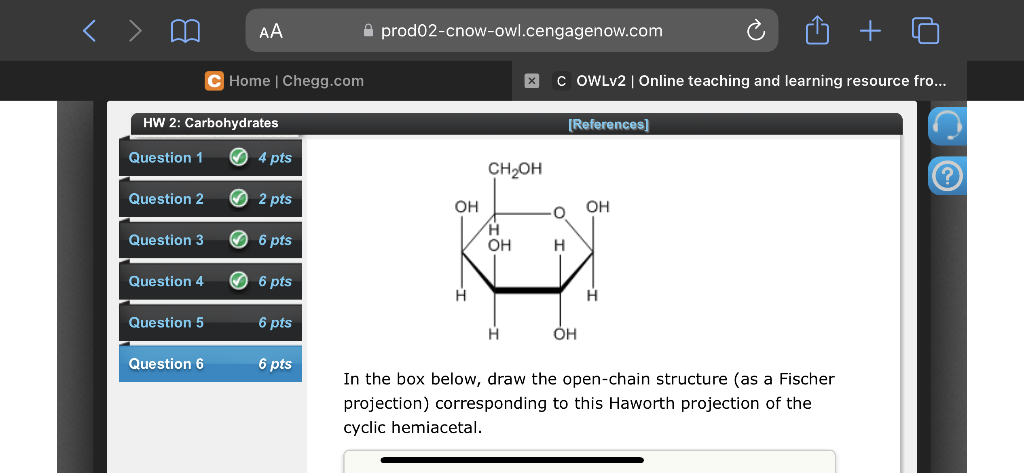 Solved In the box below, draw the open-chain structure (as a | Chegg.com