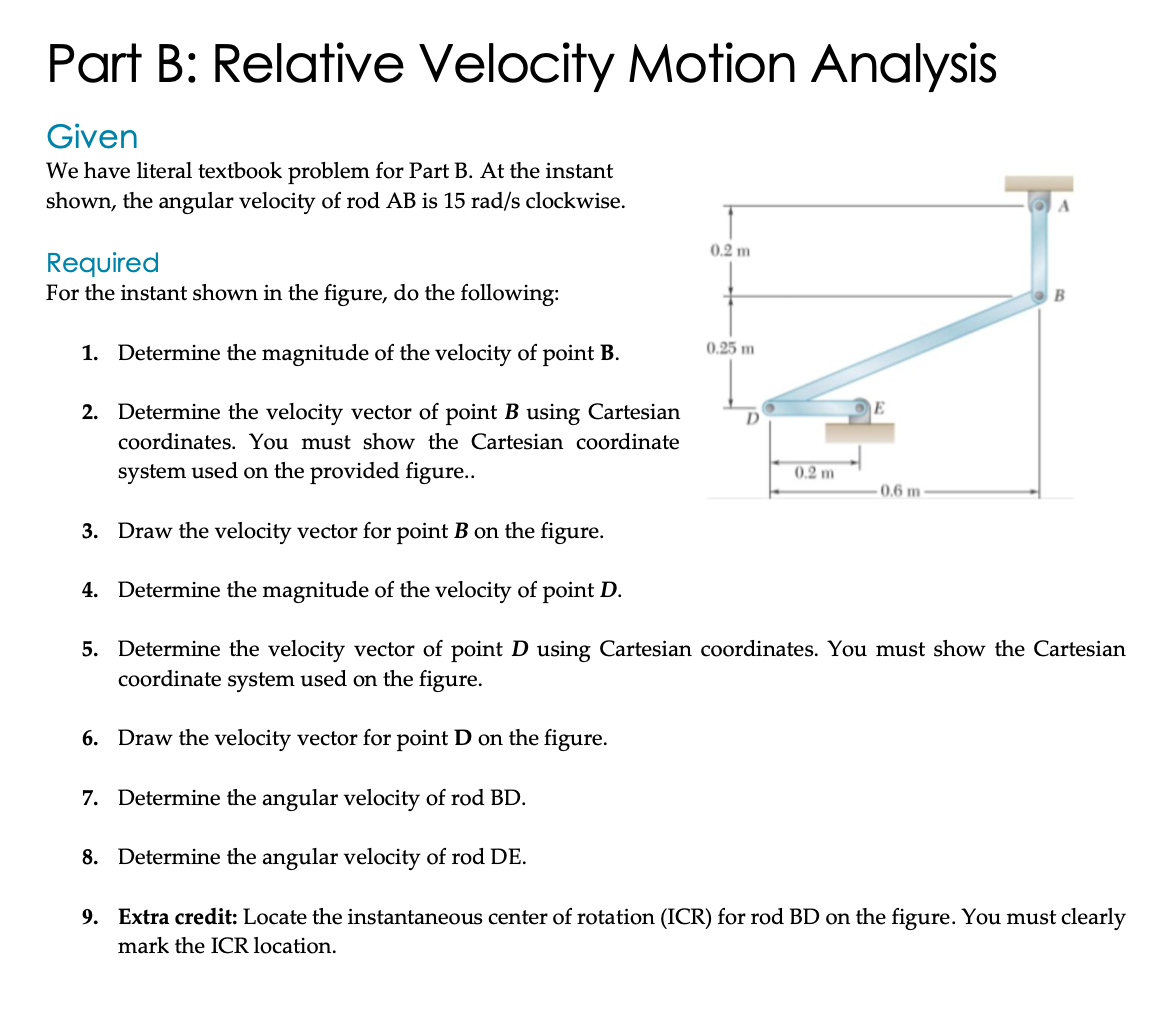 Solved Part B: Relative Velocity Motion Analysis Given We | Chegg.com