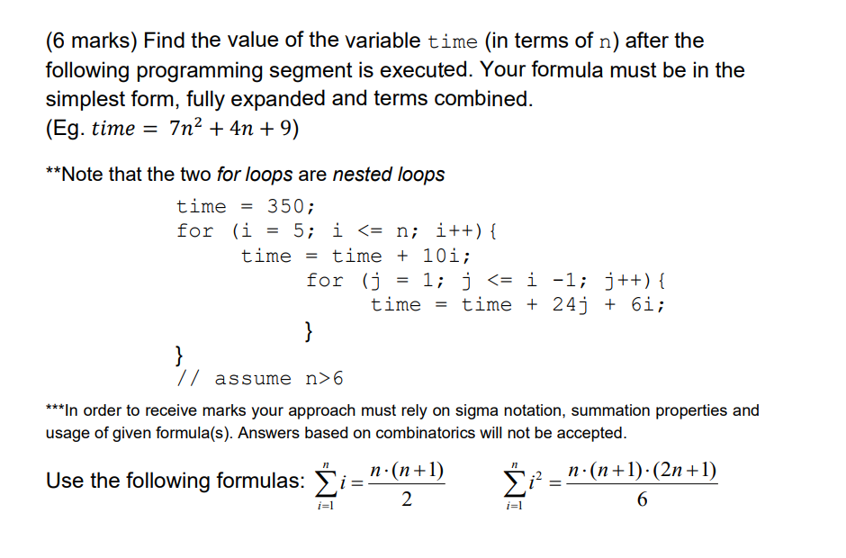 (6 marks) Find the value of the variable time (in | Chegg.com