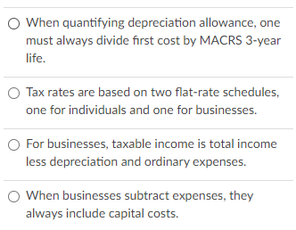 Solved When quantifying depreciation allowance, one must | Chegg.com