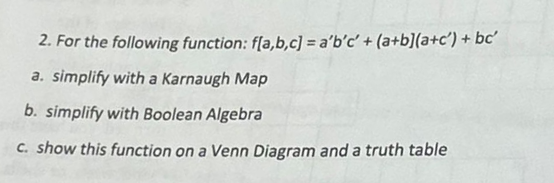 Solved 2. For the following function: | Chegg.com