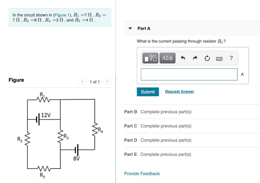 Solved In the circuit shown in (Figure 1), R1 =712, R2 = | Chegg.com
