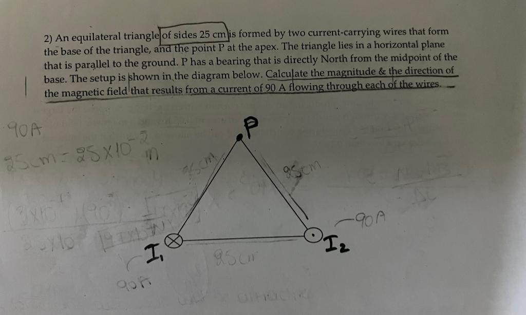 Solved 2) An equilateral triangle of sides 25 cm is formed | Chegg.com
