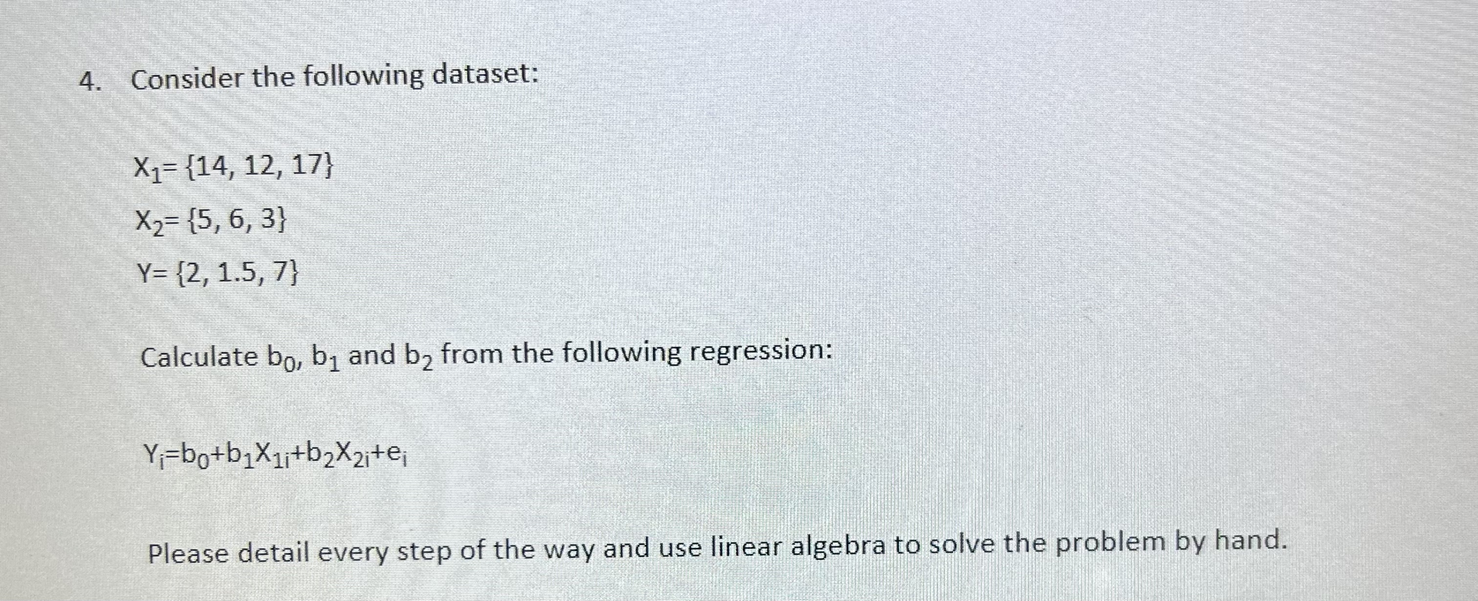 Solved Consider the following | Chegg.com