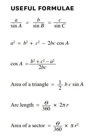 USEFUL FORMULAE sinAa=sinBb=sinCc a2=b2+c2−2bccosA | Chegg.com