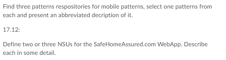 Solved Find three patterns respositories for mobile | Chegg.com