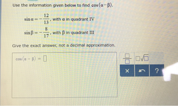 Solved Find sin2x, cos 2x, and tan 2x if sinx=- and x | Chegg.com