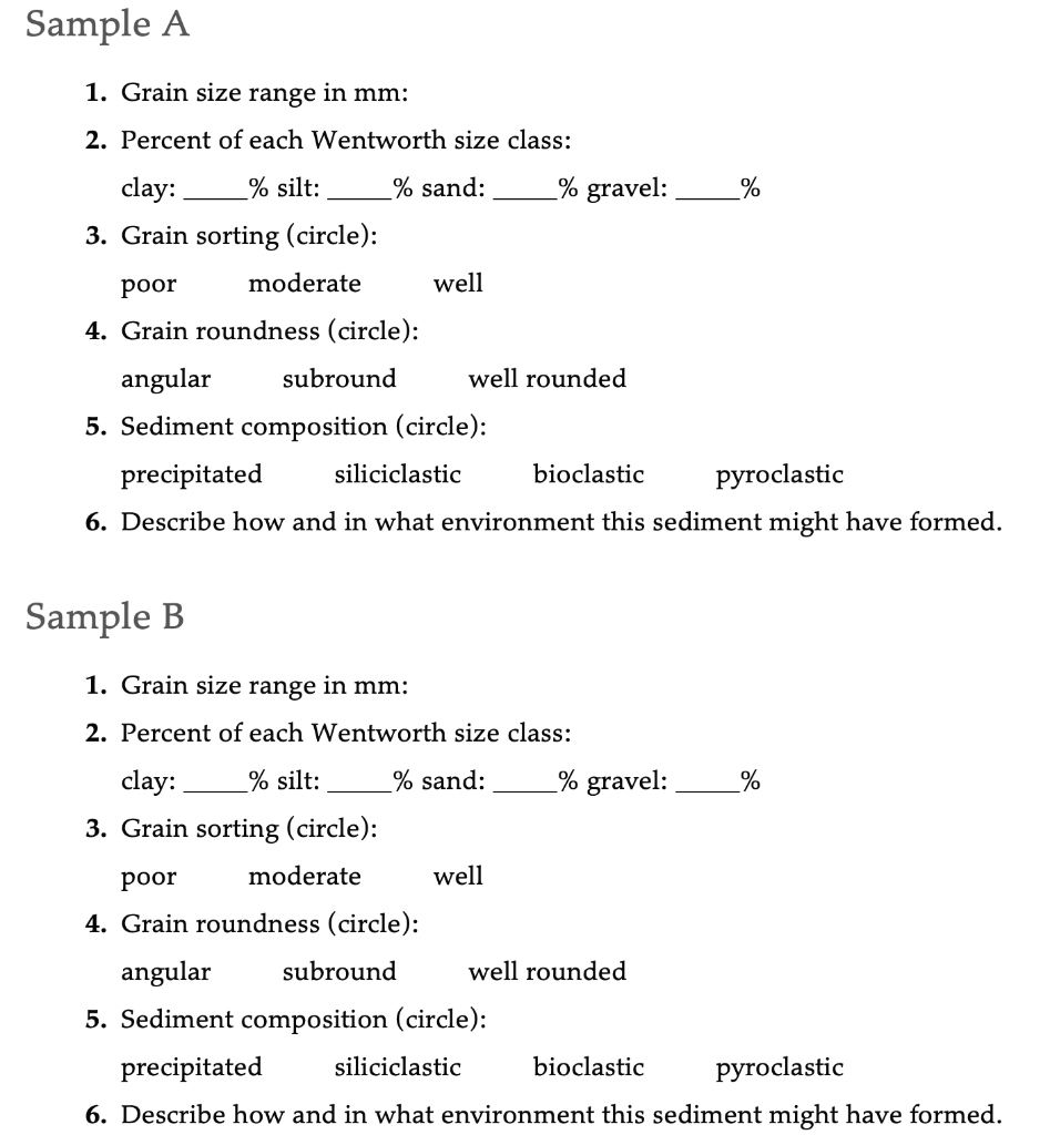 Solved A. Complete parts 1 through 6 for each sample in Fig. | Chegg.com