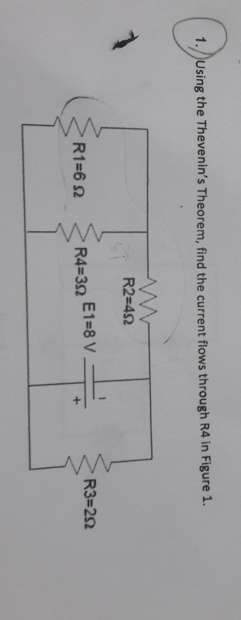 Solved 1.Using the Thevenin's Theorem, find the current | Chegg.com