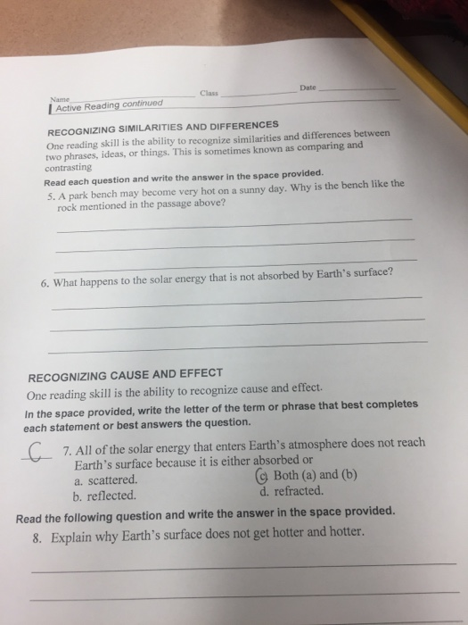 Solved Class Date Name I Active Reading continued | Chegg.com